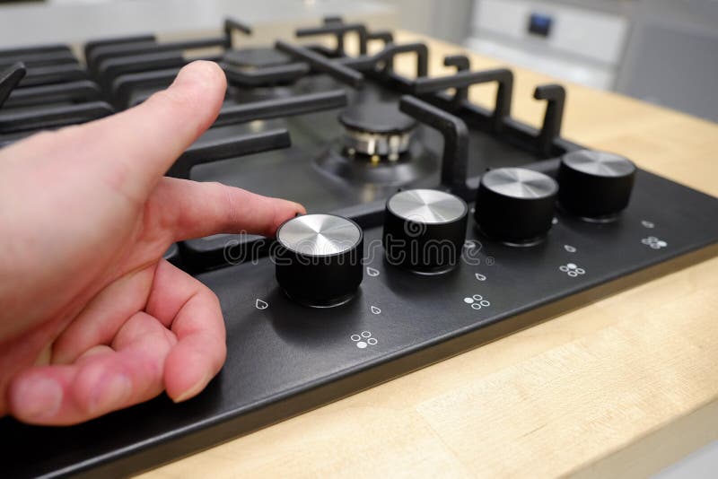 Knob Control the Position of Modes for Cooking in the Oven. Close-up ...