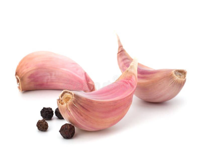 Abgezogene Knoblauchzehe Auf Einem Weißen Hintergrund Stockfoto - Bild ...