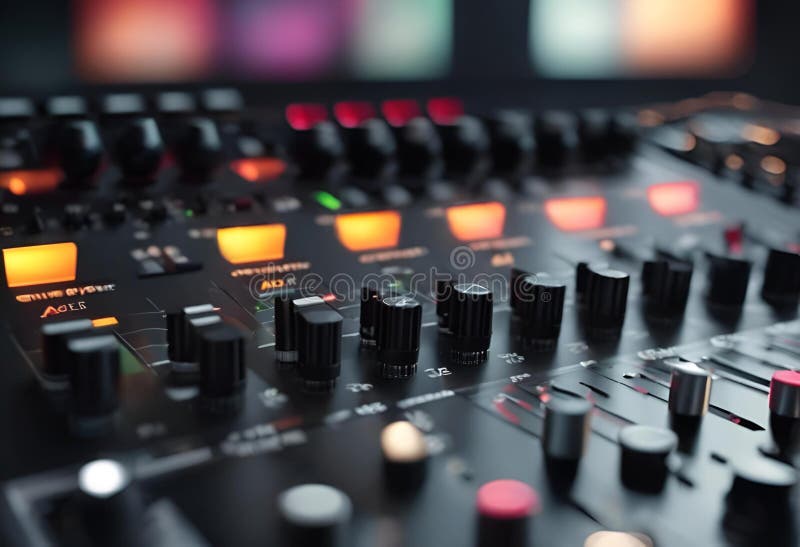 The Knobs and Knob Buttons on a Mixer Control Board Stock Photo - Image ...
