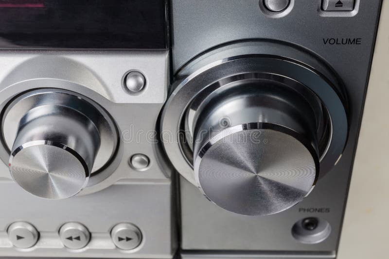 Knobs of Manual Adjustment on Home Music System Close-up Stock Image ...