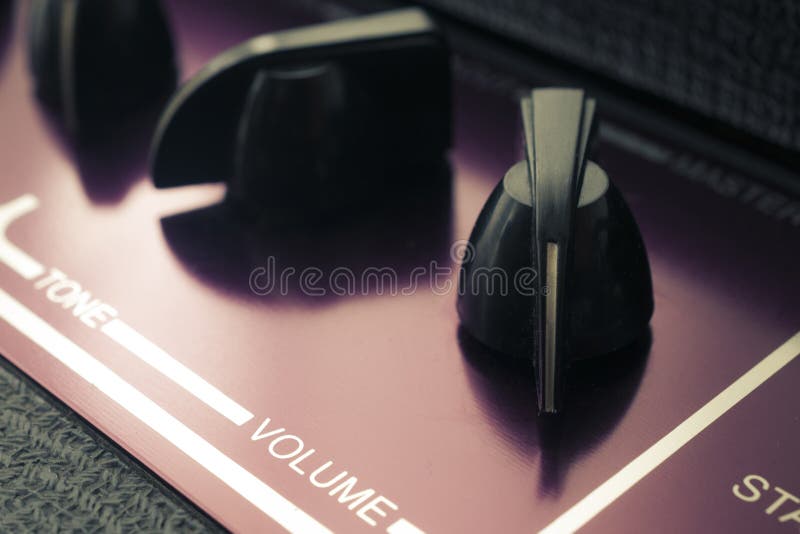 Knobs on a Retro Guitar Amplifier Stock Image - Image of guitar, volume ...