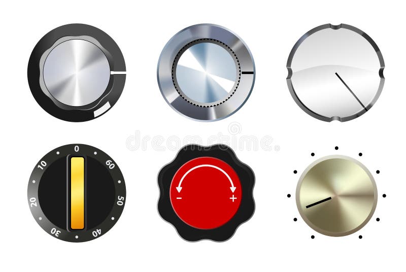 Vector knobs set stock vector. Illustration of scale - 23459279