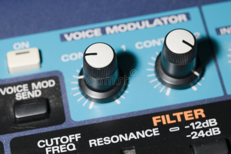 Knobs on Synthesizer stock image. Image of instrument - 9581373