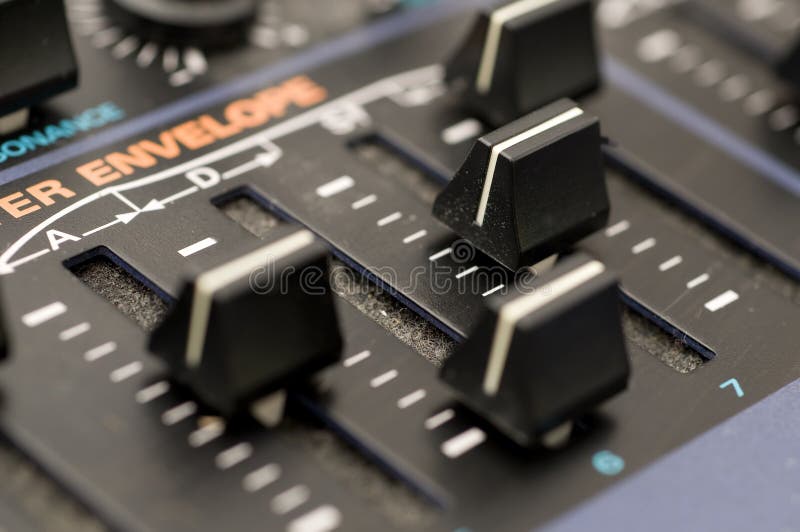 Knobs on Synthesizer stock image. Image of macro, synthesizer - 9581389