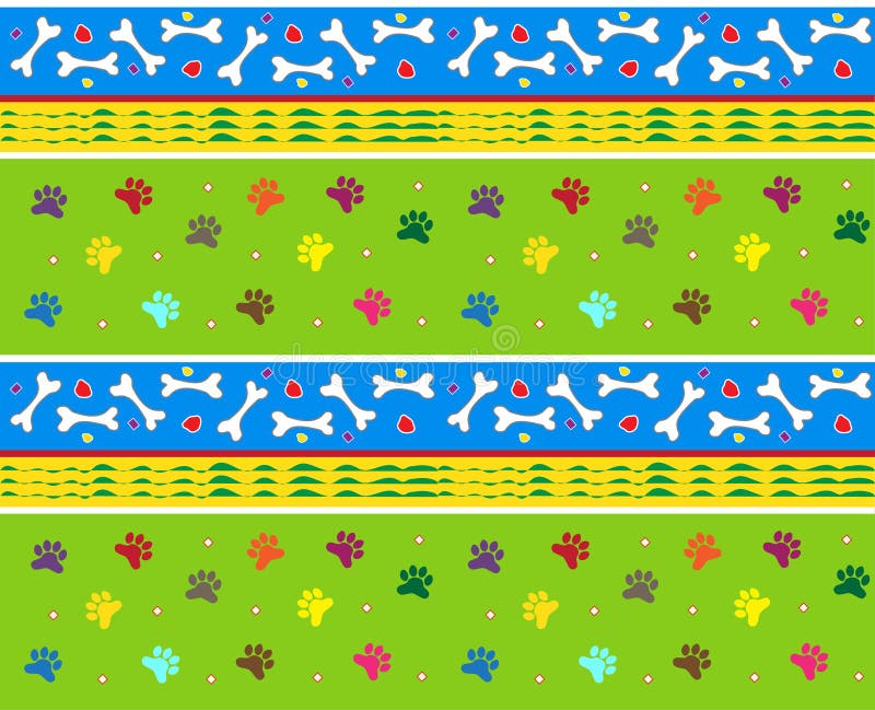 Knochen-und Tatzen-Muster vektor abbildung. Illustration von haustiere ...