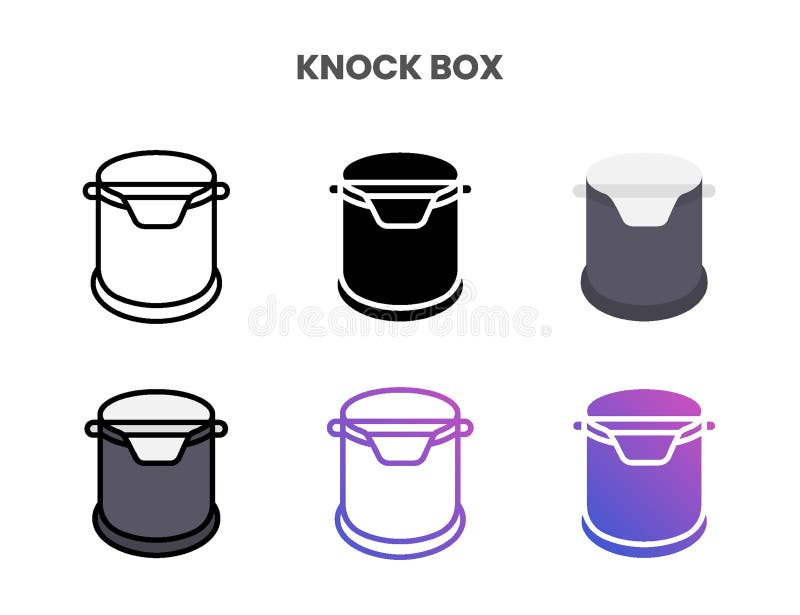 Knock Box Icons Set with Different Styles. Stock Vector - Illustration ...