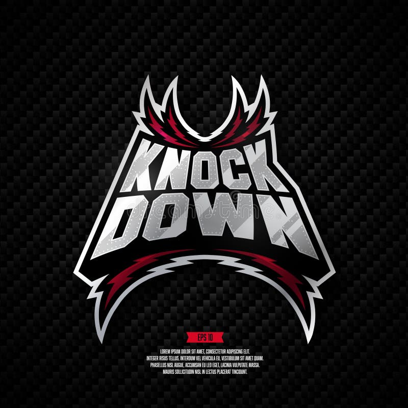 Knock down logo design. stock illustration. Illustration of knock ...