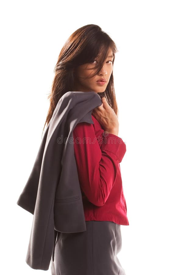 283 Business Woman Jacket Over Shoulder Stock Photos - Free & Royalty ...