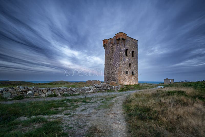 Knockadoon Watch Tower 9/22 2 Stock Photo - Image of clouds, tower ...