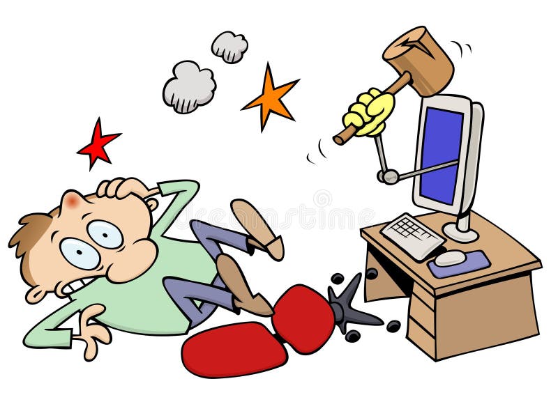 Knocked out computer guy stock vector. Illustration of surprised - 14448763