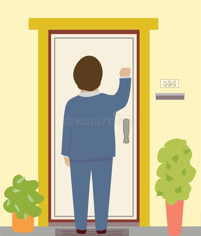 Knocking on the Door stock vector. Illustration of number - 54280190