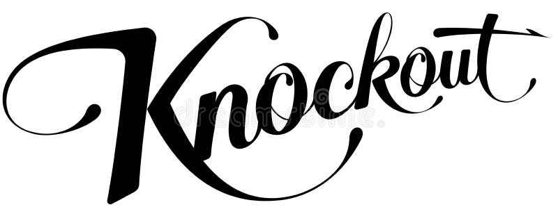Knockout - Custom Calligraphy Text Stock Vector - Illustration of ...