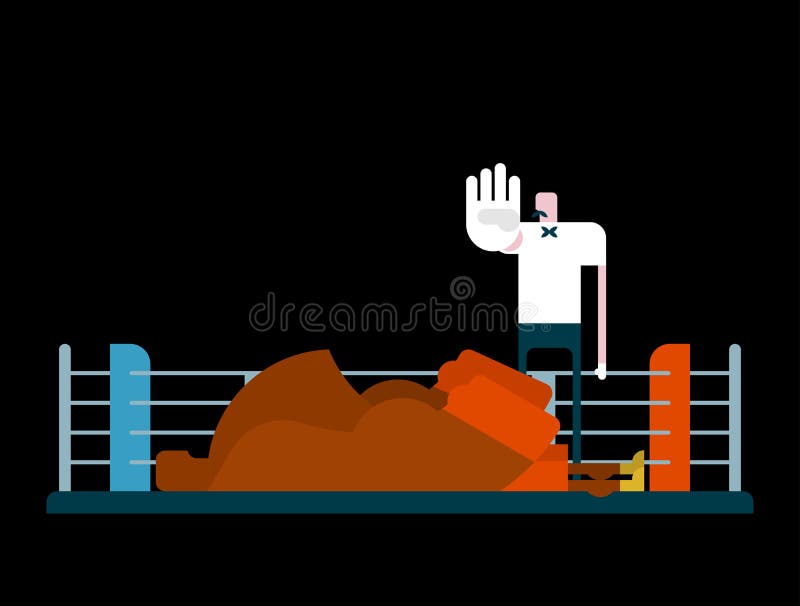 Referee Counting Down Boxer Stock Vector - Illustration of white, boxer ...