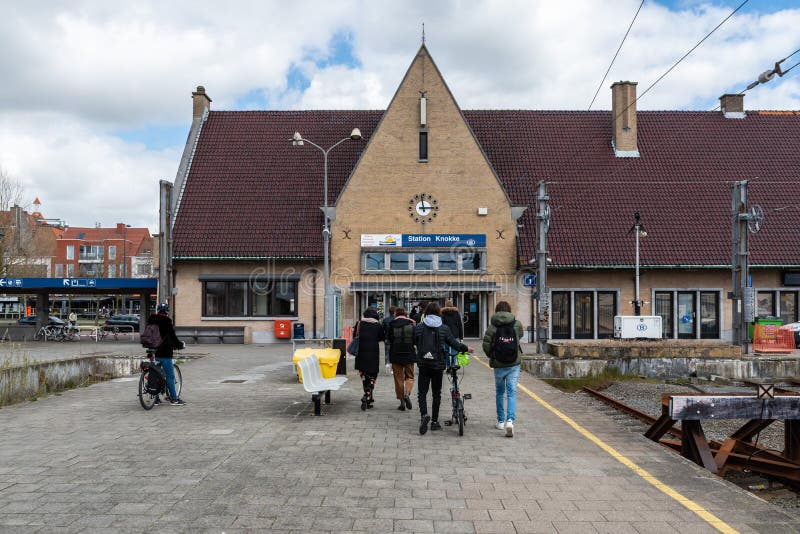 Knokke Heist, Flemish Region - Belgium - Platform and Facade of the ... Knokke Heist, Flemish Region - Belgium - Platform and Facade of the ...