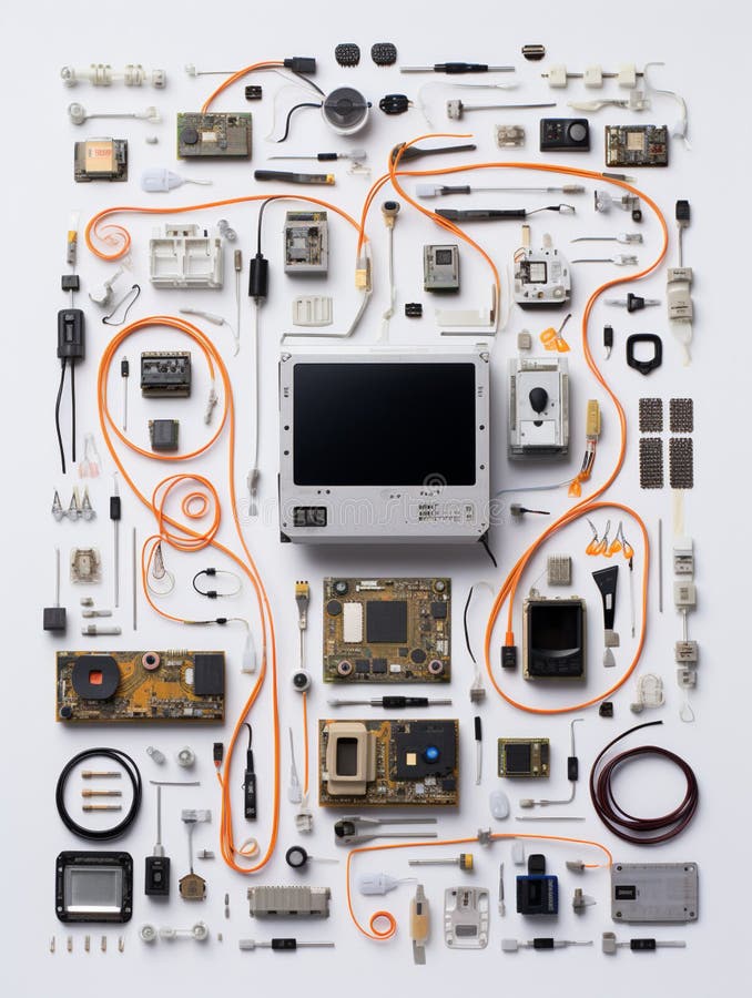 Computer Parts Layout stock illustration. Illustration of parts - 283561206