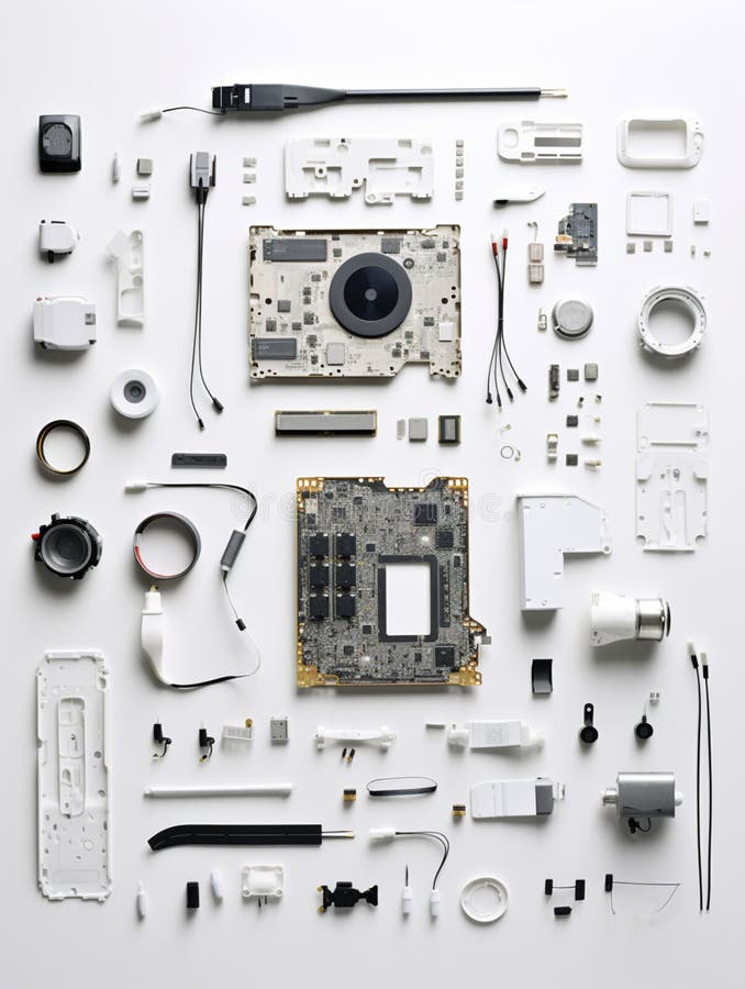 Computer Parts Layout stock illustration. Illustration of design ...