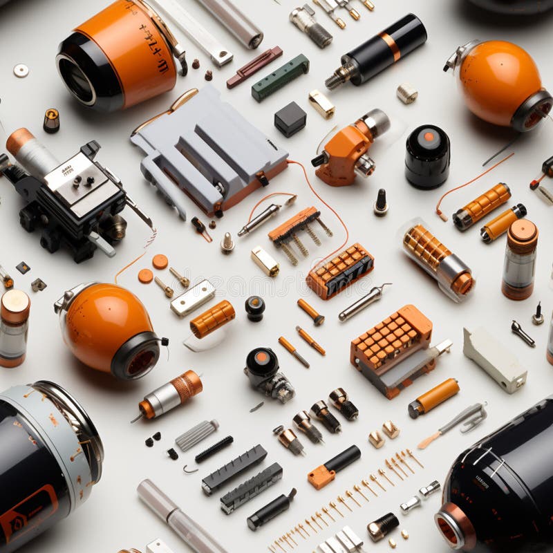 Computer Parts Layout stock illustration. Illustration of white - 283863244