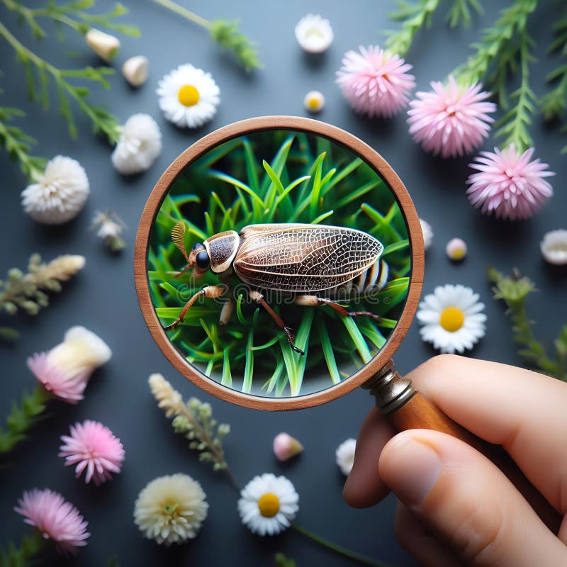 Knolling Photography of an Insect on the Surface Ground in the ...