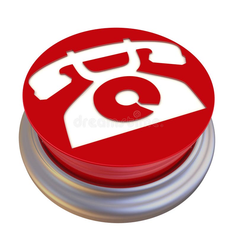 Knopf mit Telefonzeichen stock abbildung. Illustration von telefon ...