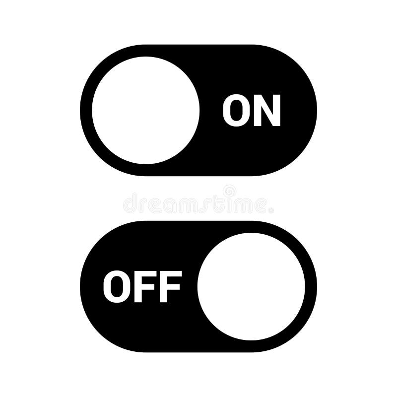 On-Off Button Icons stock illustration. Illustration of monochrome ...