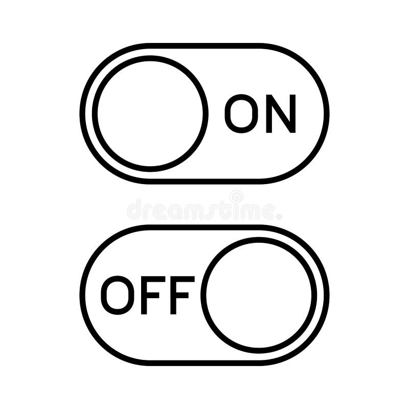 On-Off Button Icons stock illustration. Illustration of monochrome ...