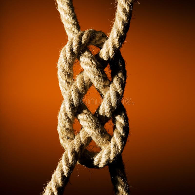 Knot in rope stock photo. Image of cotton, thread, tying - 3083182