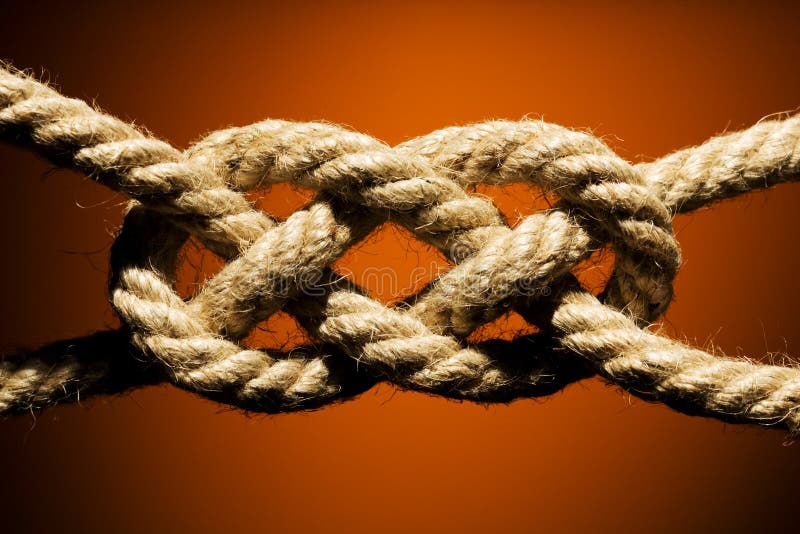 Knot in rope stock photo. Image of cotton, thread, tying - 3083182
