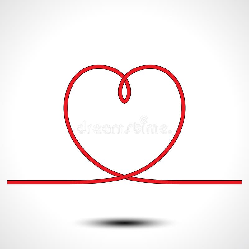 Knot Heart Shape Vector Icon Logo Design Stock Vector - Illustration of ...