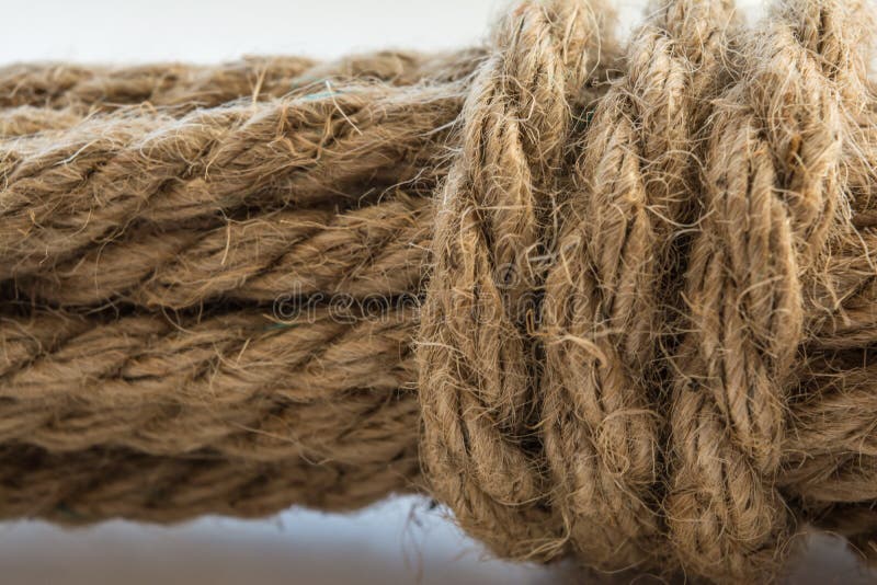 Knot rope made of flax stock image. Image of detail, beige - 86343465