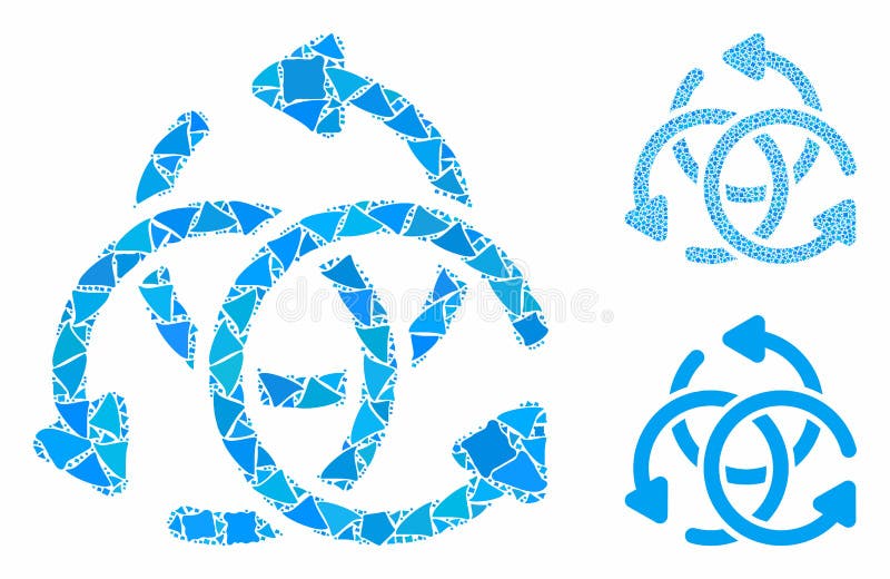 Knot Rotation Mosaic Icon of Irregular Parts Stock Illustration ...