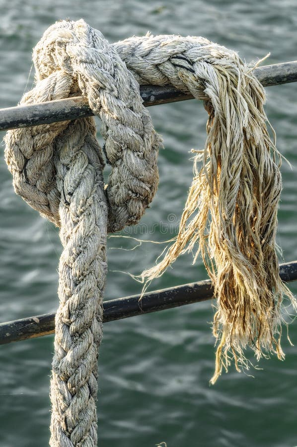 Knot With A Loop From A Thick Rough Rope Stock Image - Image of ...