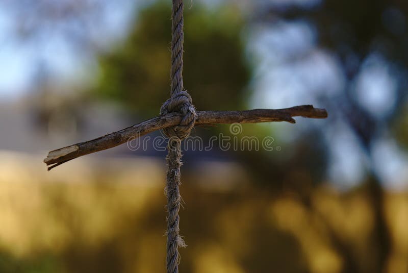 Knot of torn old rope stock photo. Image of boat, concept - 131481716