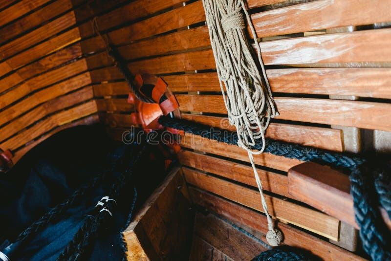 Knotted Boat Ropes To Hold Sails Stock Image - Image of ocean, rope ...