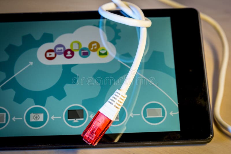 USB-C Cable Over an European Map with the EU Flag. Stock Photo - Image ...