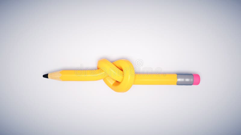 Knotted Pencil. Strategy and Project Manager Concept Stock Illustration ...