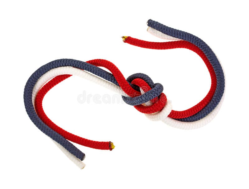 Knotted Red White and Blue Rope Stock Photo - Image of symbol, rope ...