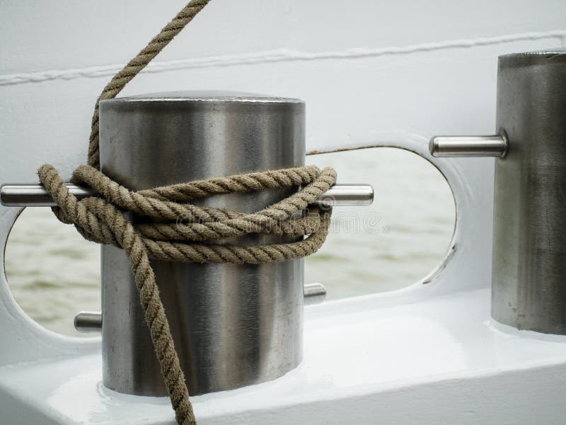 Wooden bollard stock image. Image of pier, rope, anchored - 22342999
