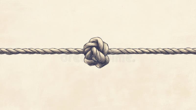 Knotted Rope Connecting Two Sides Symbolizing Unity and Strength Stock ...