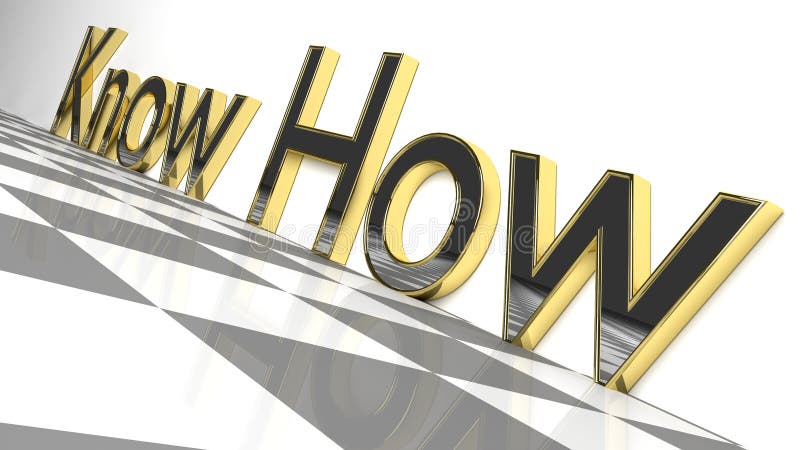 Know How Sign in Gold and Glossy Letters Stock Illustration ...