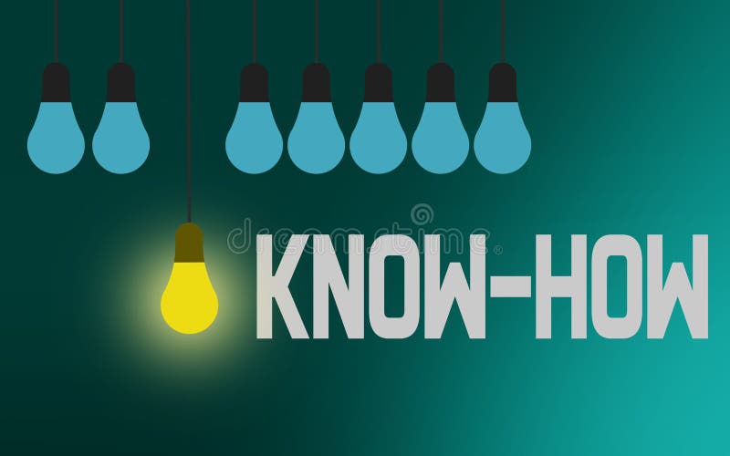 Know-how Word with Lighting Bulb Stock Illustration - Illustration of ...