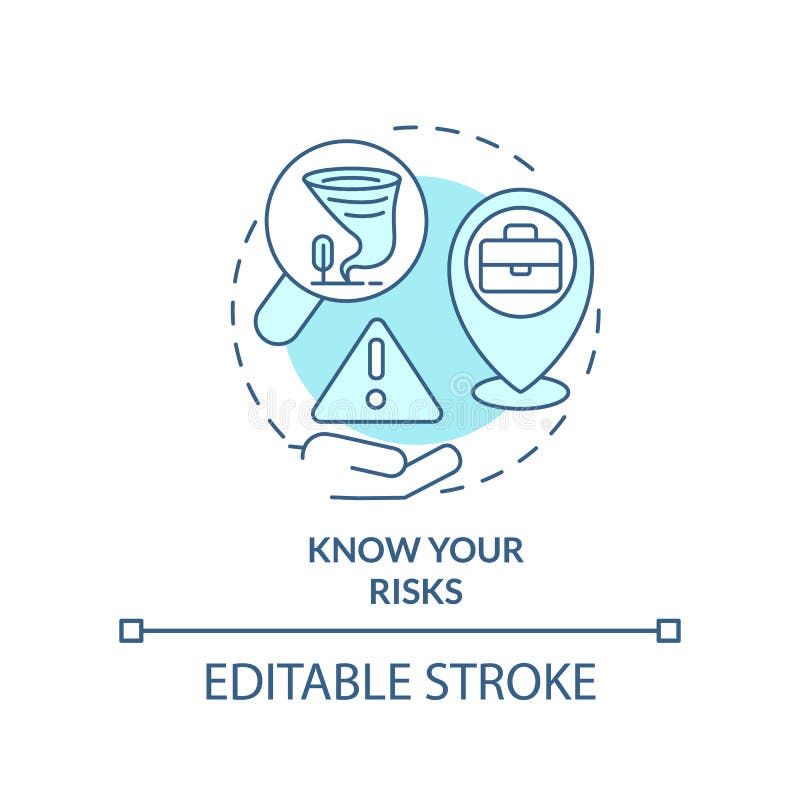 Know Risks Turquoise Concept Icon Stock Vector - Illustration of damage ...
