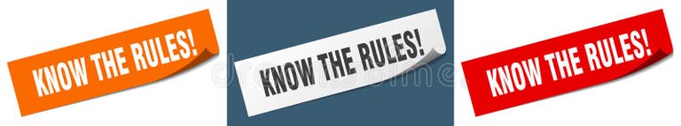 Know the Rules Banner. Know the Rules Speech Bubble Label Set. Stock ...