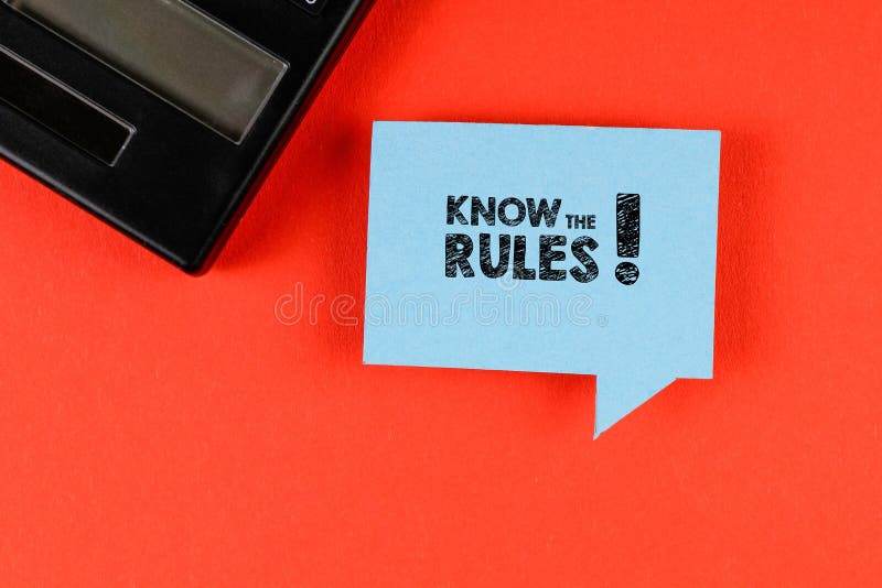 KNOW the RULES. Blue Speech Bubble on a Red Background Stock Photo ...