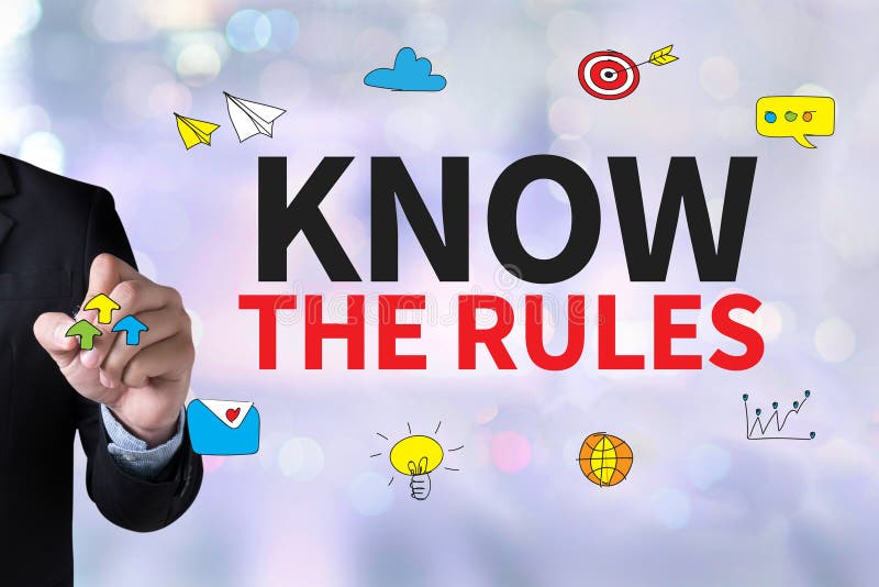 Know the Rules Sticky Note stock photo. Image of phrase - 30378350