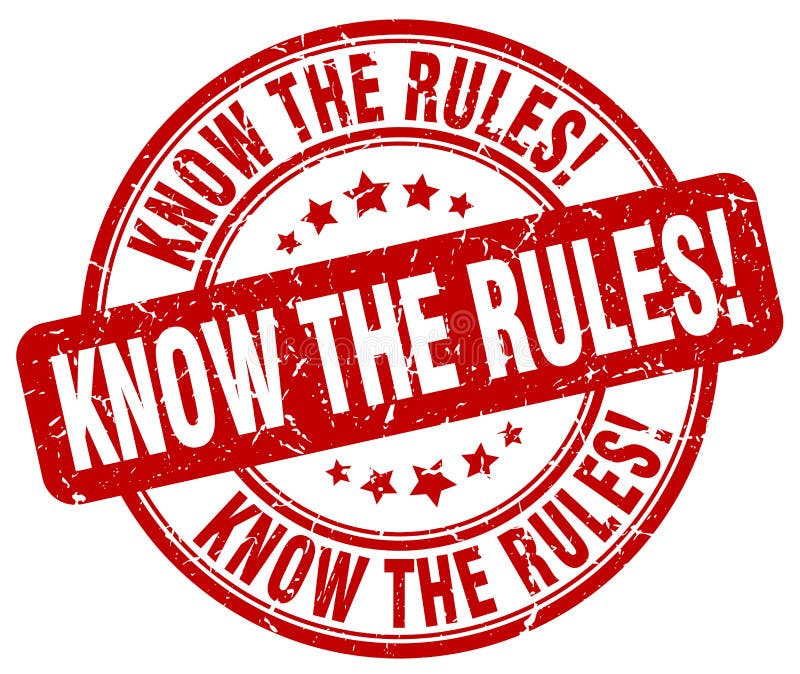 Know the Rules Red Grunge Round Vintage Stamp Stock Vector ...