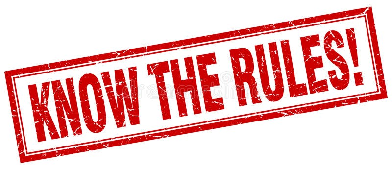 Know the Rules! Red Square Grunge Stamp Stock Vector - Illustration of ...