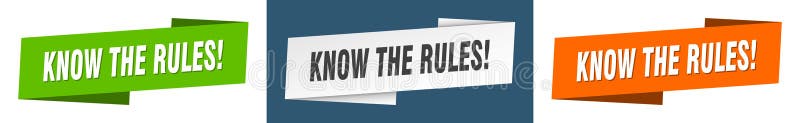 Know the Rules Banner. Know the Rules Ribbon Label Sign Set Stock ...
