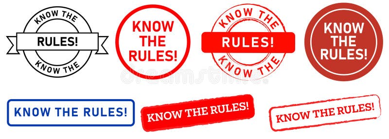 Know the Rules Stamp Collection Icon Procedures Terms Reminder Rule ...