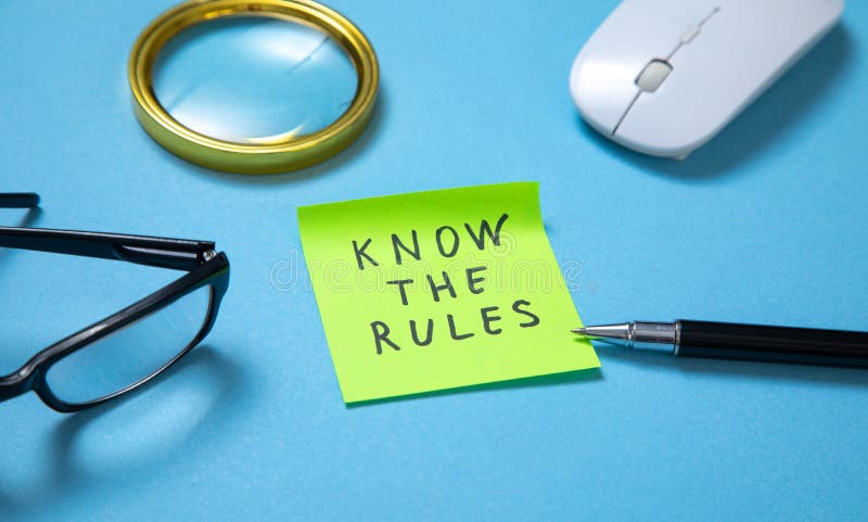 Know the Rules on Sticky Note with a Business Objects on the Blue ...