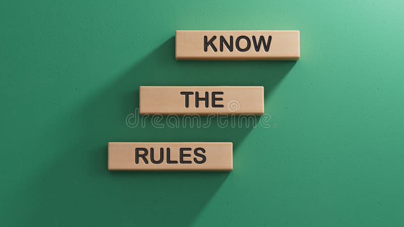 Know the Rules Symbol. Wooden Blocks with Words Know the Rules.Know the ...